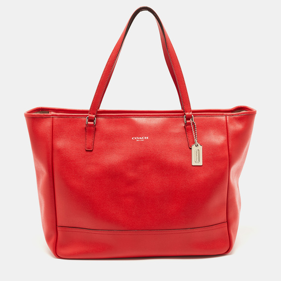 Coach | Bags | Coach Red Leather Large East West City Tote | Poshmark